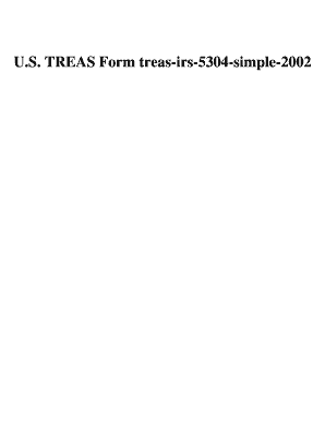 U.S. TREAS Form Treas-irs-5304-simple-2002 - Fill and Sign Printable ...