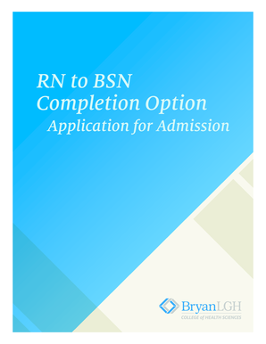 Fillable Online RN to BSN Completion Option - Bryan Health Fax Email ...