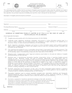 Fillable Online EXEMPTION CERTIFICATE ST-8 - TaxRatescom Fax Email ...