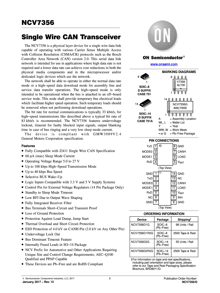 Single Wire CAN Transceiver: Fill out & sign online | DocHub