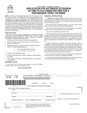 Fillable Online Form N-100, Rev 2010, Application for Automatic ...