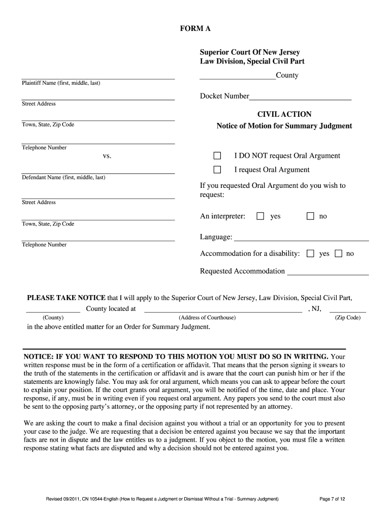 Fillable Online Motion for Summary Judgment - Find Laws Fax Email Print ...