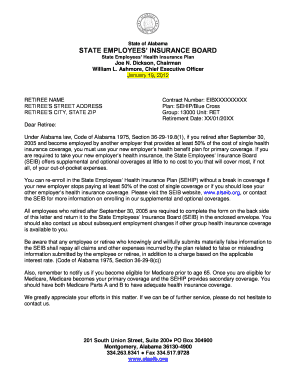 Fillable Online STATE EMPLOYEES INSURANCE BOARD Fax Email Print - pdfFiller