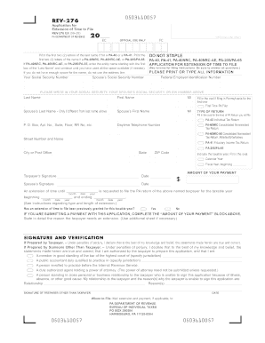 Fillable Online 0503610057 REV-276 Application for Extension of Time to ...