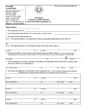 Fillable Online Form 802 (revised 01/05) 9.01 Report Pursuant to ...