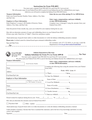Fillable Online Indiana Substitute for Form W-2 or Form 1099-R Tax ...