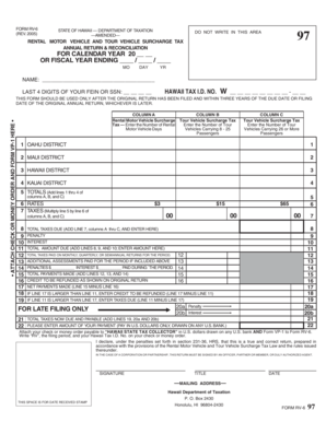Fillable Online Form RV-6, Rev 2005, Amended Rental Motor Vehicle ... - FormSend Fax Email Print ...