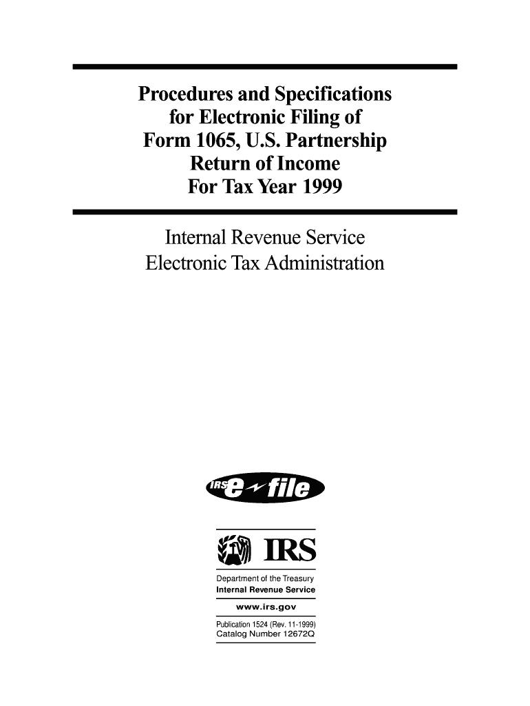 Procedures and Specifications for Electronic Filing of Form 1065: Fill ...