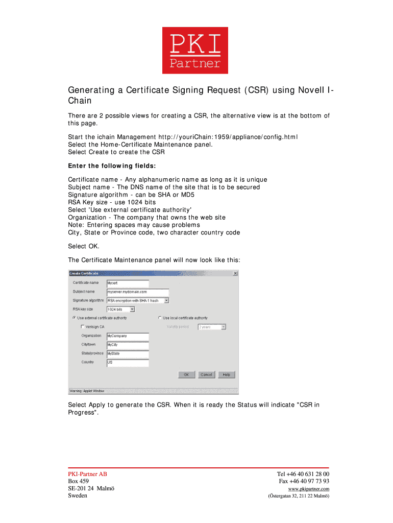 Certificate Signing Request (CSR) Generation: Fill out & sign online | DocHub