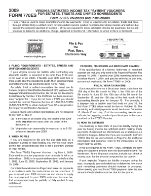 Fillable Online 2009 FORM 770ES - FormSend Fax Email Print - pdfFiller