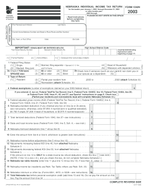 NEBRASKA INDIVIDUAL INCOME TAX RETURN - Fill and Sign Printable ...