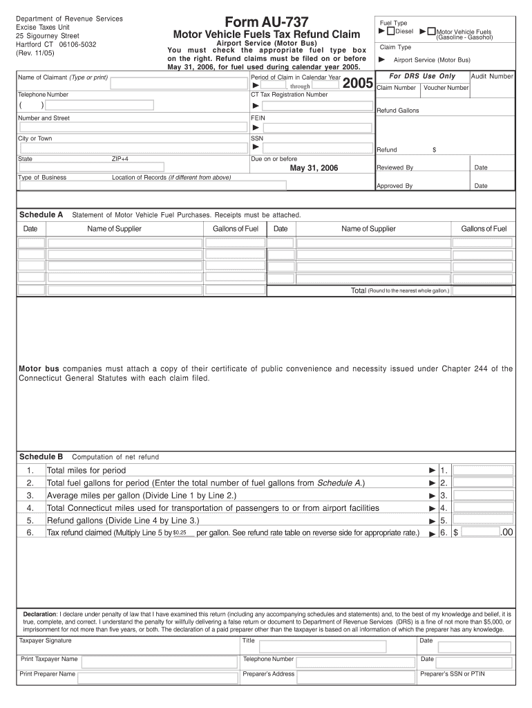 Fillable Online Airport Service (Motor Bus) Fuel Tax Refund Form Fax ...