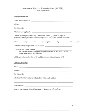 Fillable Online Stormwater Pollution Prevention Plan (SWPPP) Site ...