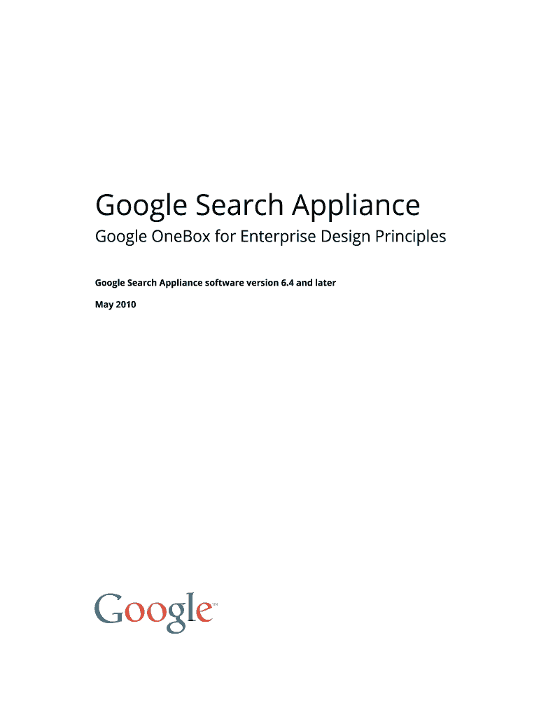 Fillable Online Google OneBox for Enterprise Design Principles Fax ...