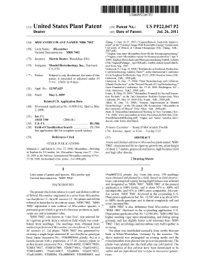 Fillable Online (12) United States Plant Patent - Google Fax Email ...