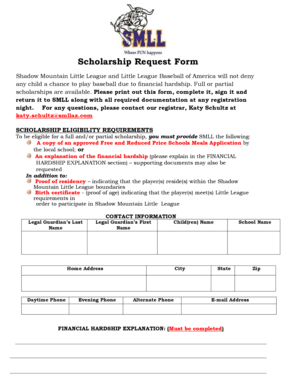 Fillable Online Scholarship Request Form - Eteamz Fax Email Print ...