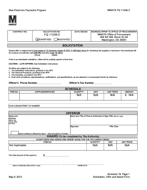 Fillable Online NEPP Schedule 19 Solicitation, Offer and Award Form ...