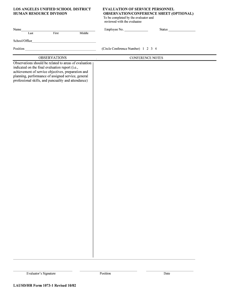 Fillable Online OBSERVATION/CONFERENCE SHEET (OPTIONAL) Fax Email Print ...