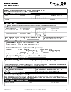 Fillable Online Renewal Worksheet - EmpireBlue Fax Email Print - pdfFiller