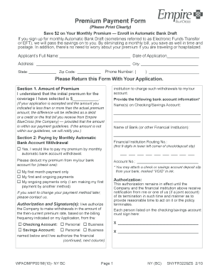 Fillable Online Premium Payment Form - EmpireBlue Fax Email Print ...