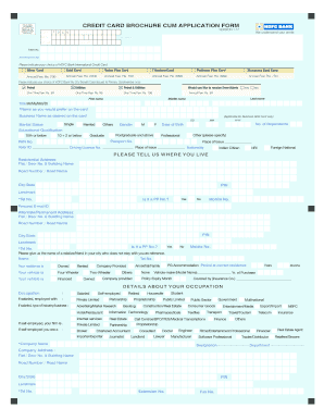 CREDIT CARD BROCHURE CUM APPLICATION FORM - Fill and Sign Printable ...