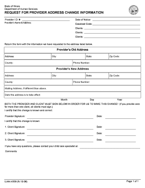 Fillable Online REQUEST FOR PROVIDER ADDRESS CHANGE INFORMATION Fax ...