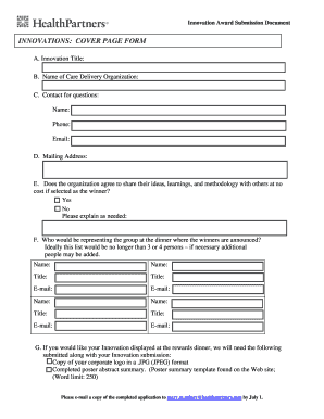Fillable Online Innovation Award Submission Document Fax Email Print ...