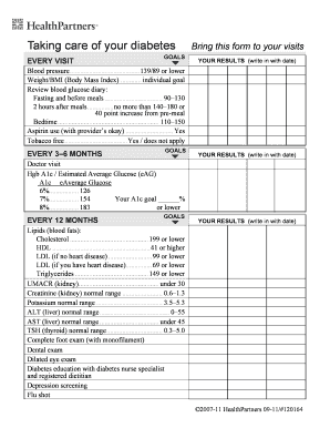 Fillable Online Taking care of your diabetes - HealthPartners Fax Email ...