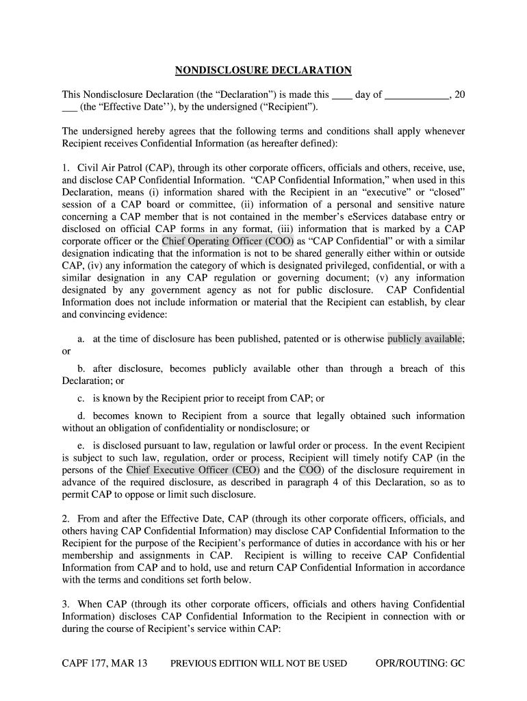 Fillable Online Nondisclosure Declaration Fax Email Print - pdfFiller