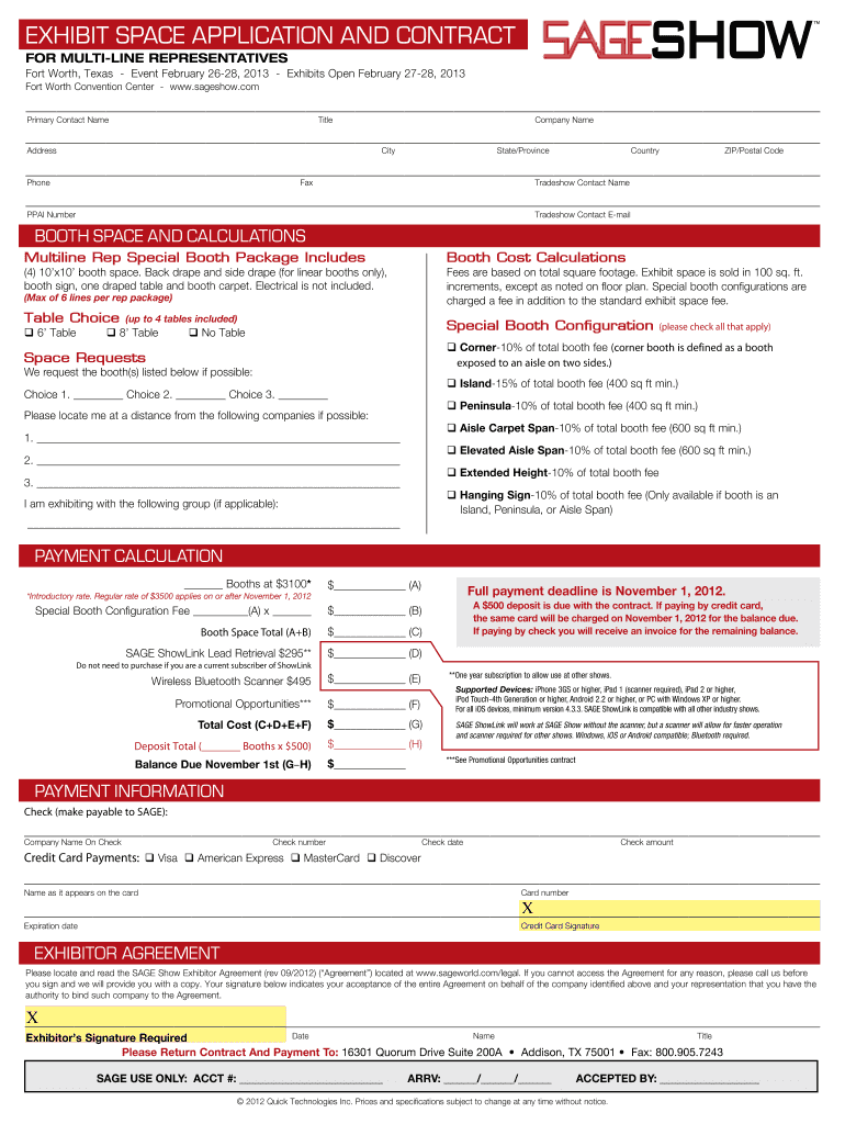 Exhibit Space Application and Contract: Fill out & sign online | DocHub