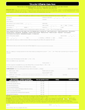 Fillable Online StudentCare Claim Form - Pacific Prime Fax Email Print ...