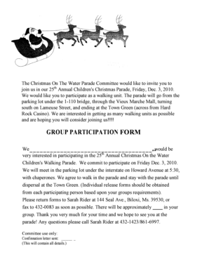 Fillable Online GROUP PARTICIPATION FORM Fax Email Print - pdfFiller