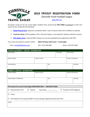 Fillable Online 2010 TRYOUT REGISTRATION FORM - Eteamz Fax Email Print ...