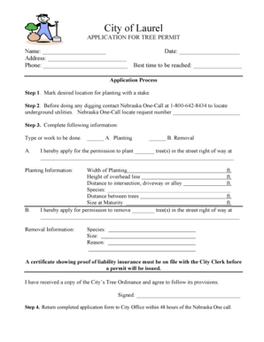 Fillable Online Tree Permitdocx Fax Email Print - pdfFiller