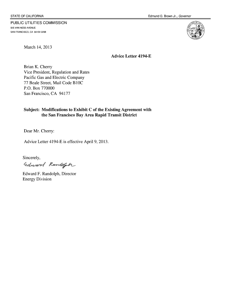 Fillable Online Advice Letter 4194E Fax Email Print - pdfFiller