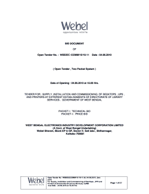 Fillable Online Open Tender No Fax Email Print - pdfFiller
