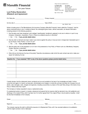 Fillable Online Lost Policy ENG 06 10 PAC form english - Innovative ...