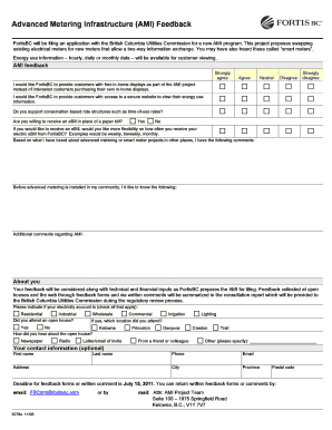 Fillable Online Advanced Metering Infrastructure (AMI) Feedback ...