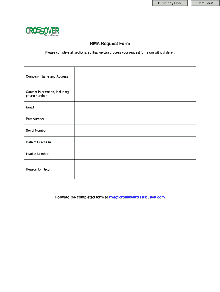 Fillable Online RMA Request Form Fax Email Print - pdfFiller