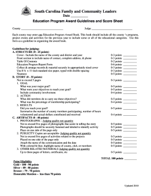 Fillable Online Education Program Award Guidelines & Score Sheet.doc ...