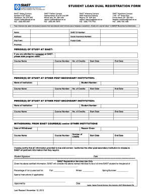 Fillable Online saskatchewan student loan dual registration form Fax ...