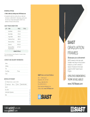 Fillable Online SIAST-certificate-and-diploma-frame-order-form. 1-866 ...