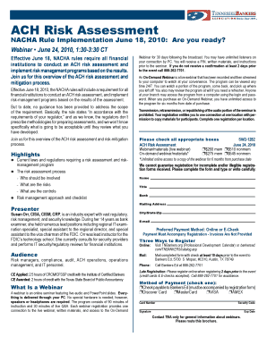 Fillable Online ACH Risk Assessment Fax Email Print - pdfFiller