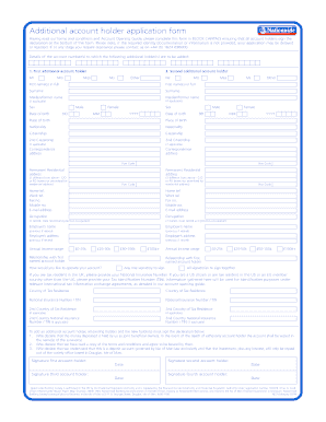 Fillable Online Additional account holders form - Nationwide International Fax Email Print ...