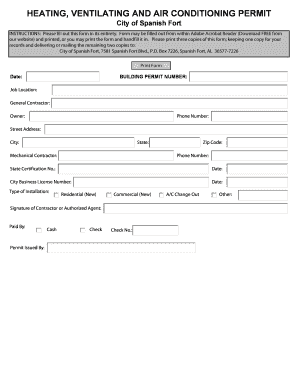 Fillable Online Heating, ventilating and air conditioning permit - City ...