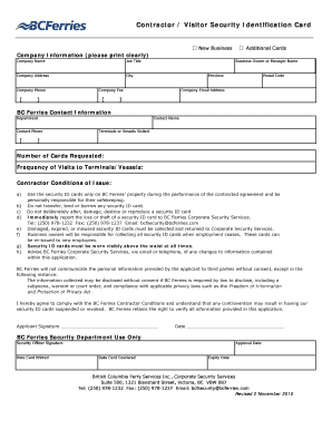 Fillable Online Generic C-V ID Card Application Form - BC Ferries Fax ...