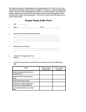 Fillable Online Breast Pump Order Form - Henry/Stark County Health ...
