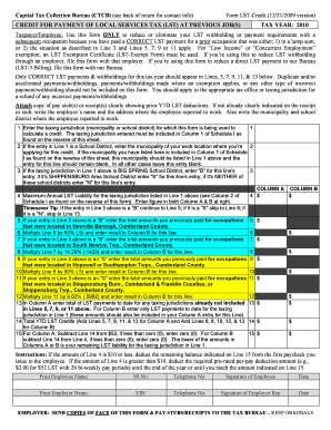 Fillable Online CHAMBERSBURG AREA WAGE TAX OFFICE (FORM LST3) Fax Email ...