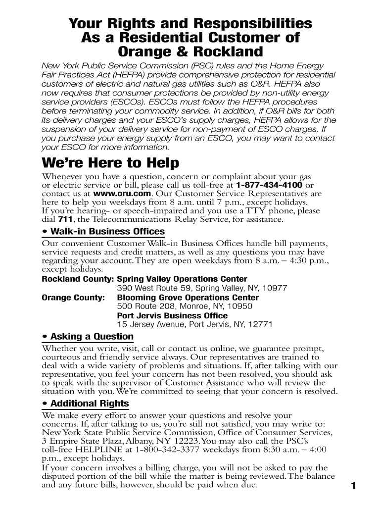 Fillable Online Your Rights and Responsibilities Fax Email Print - pdfFiller