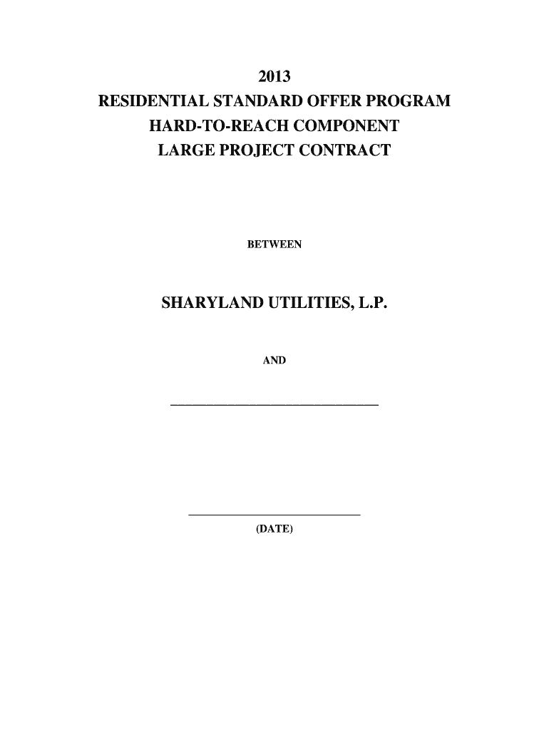2013 Residential Standard Offer Program Hard-to-Reach Component Large ...